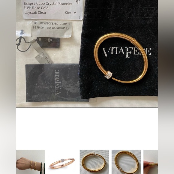 Vita Fede | Jewelry | Vita Fede Eclipse Cubo Crystal Bracelet In Rose Gold | Poshmark